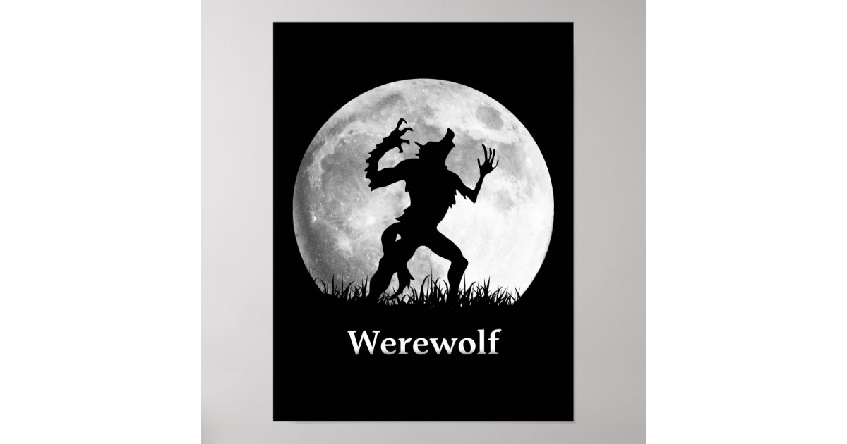 Werewolf at the Full Moon - Cool Halloween Poster | Zazzle