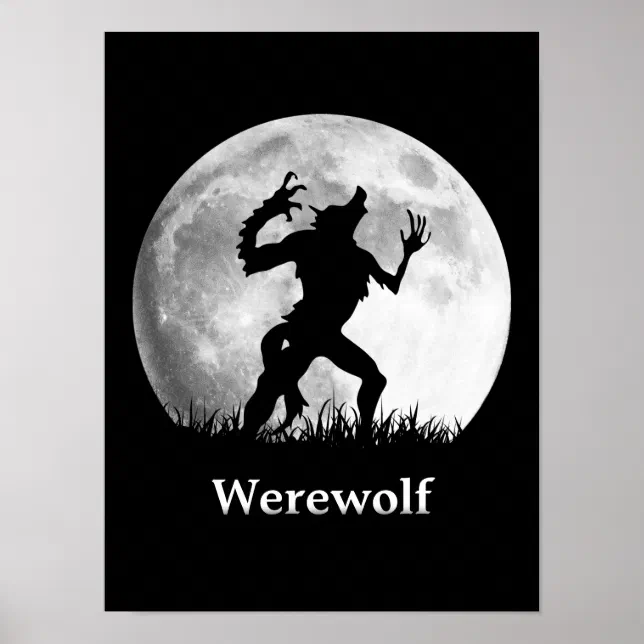 Werewolf at the Full Moon - Cool Halloween Poster | Zazzle