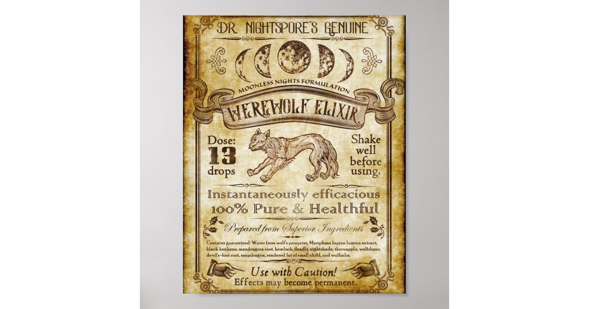 Werewolf Elixir Poster | Zazzle