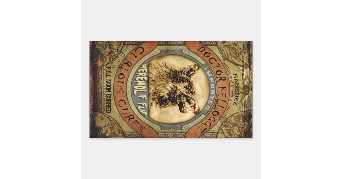 Werewolf Fur Rectangular Sticker | Zazzle