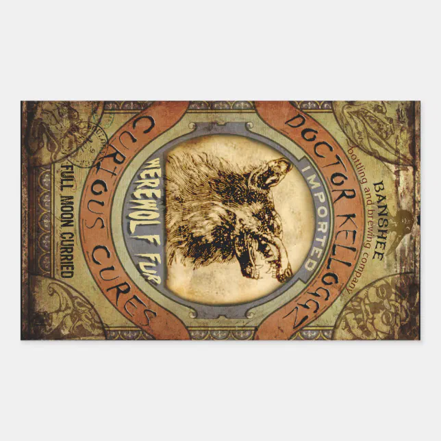 Werewolf Fur Rectangular Sticker | Zazzle