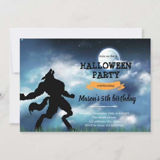 Werewolf halloween birthday invitation | Zazzle.com