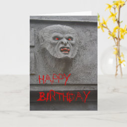 Werewolf Horror Character Happy Birthday Card | Zazzle