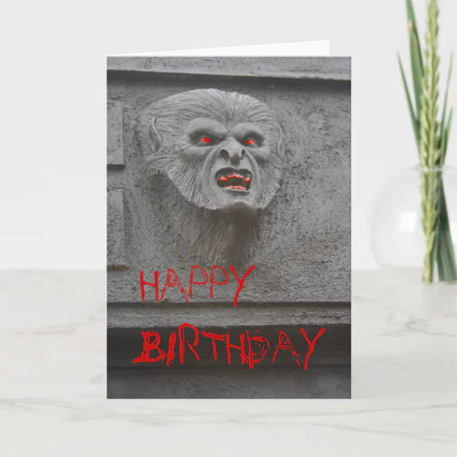 Werewolf Horror Character Happy Birthday Card | Zazzle