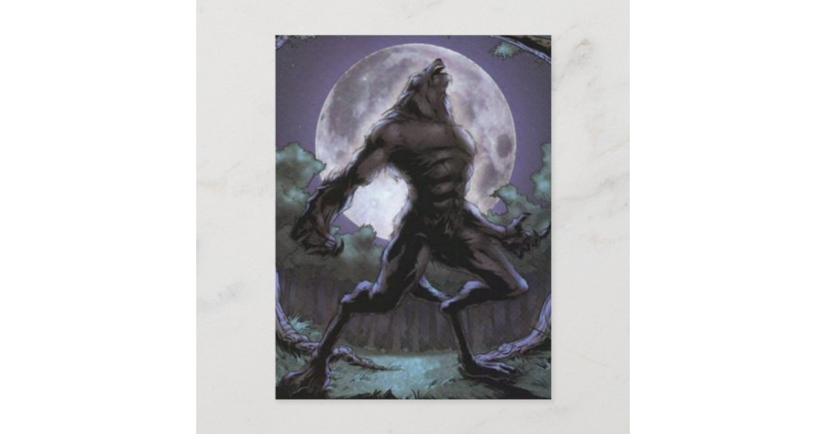 Werewolf Howling At The Moon Postcard | Zazzle