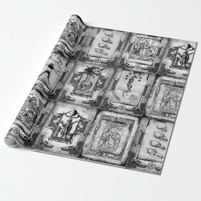 Werewolf Manuscript Wrapping Paper black/white | Zazzle