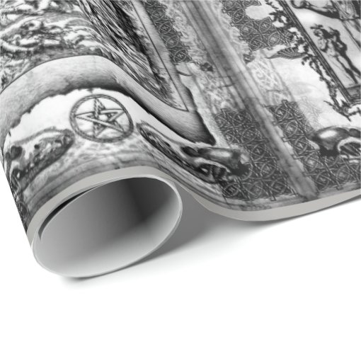 Werewolf Manuscript Wrapping Paper black/white | Zazzle