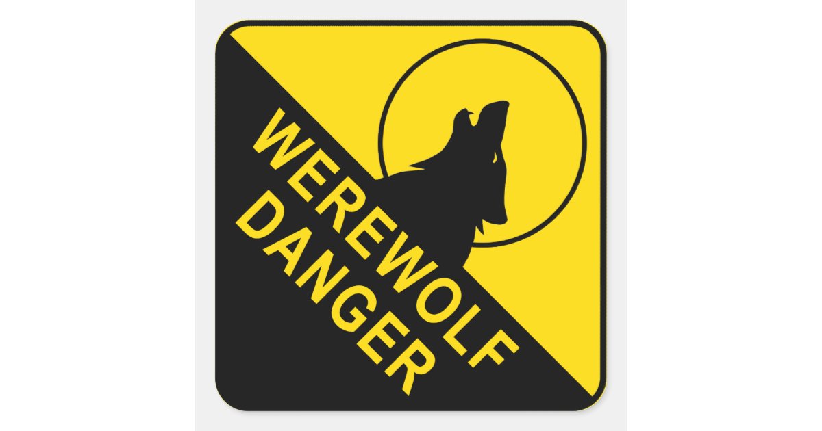 Werewolf Square Sticker | Zazzle