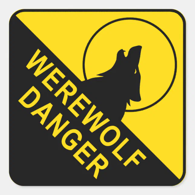 Werewolf Square Sticker | Zazzle