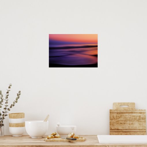 West Coast Sunset Ocean Abstract Poster | Zazzle