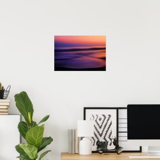 West Coast Sunset Ocean Abstract Poster | Zazzle