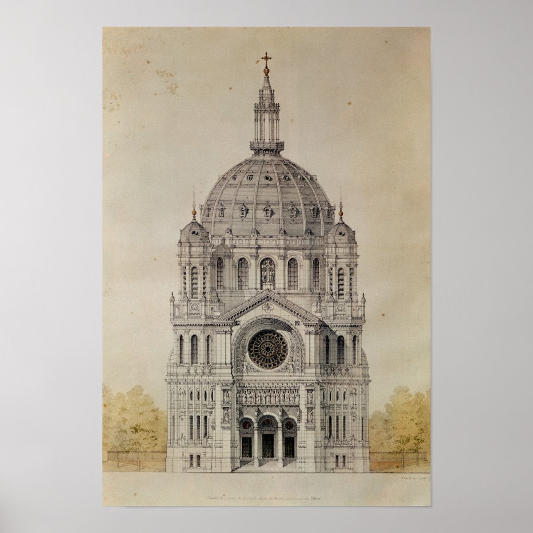 West facade of the Church of St. Augustin Poster | Zazzle