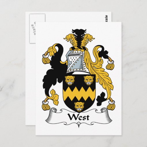 West Family Crest Postcard | Zazzle