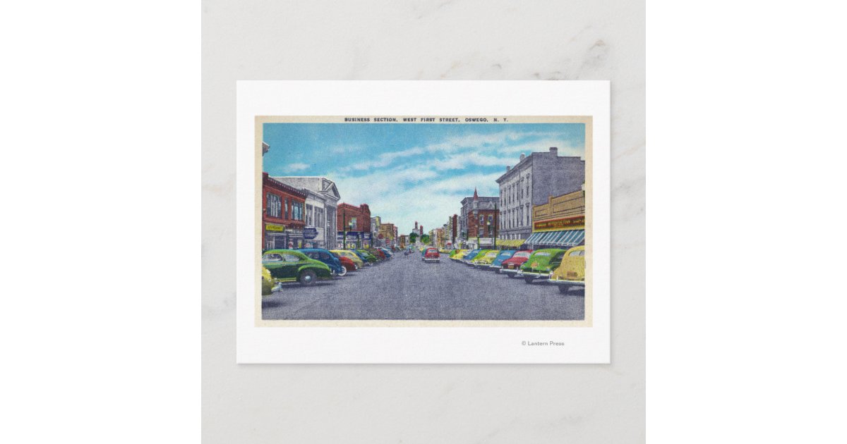 West First Street Business Section Scene Postcard | Zazzle