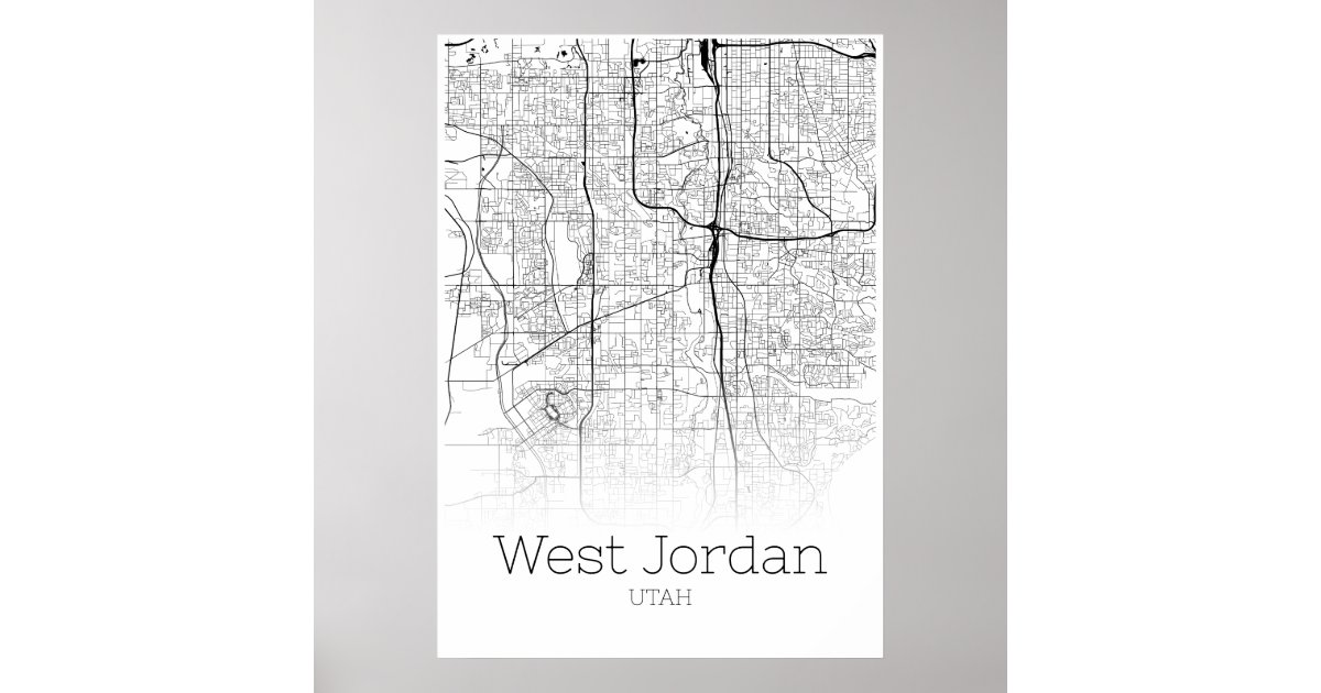 West Jordan Map - Utah - City Map Poster | Zazzle
