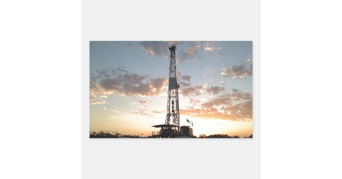 West Texas Drilling Rig Rectangular Sticker | Zazzle