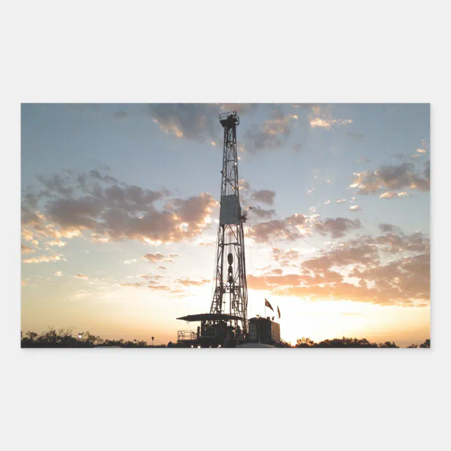 West Texas Drilling Rig Rectangular Sticker | Zazzle