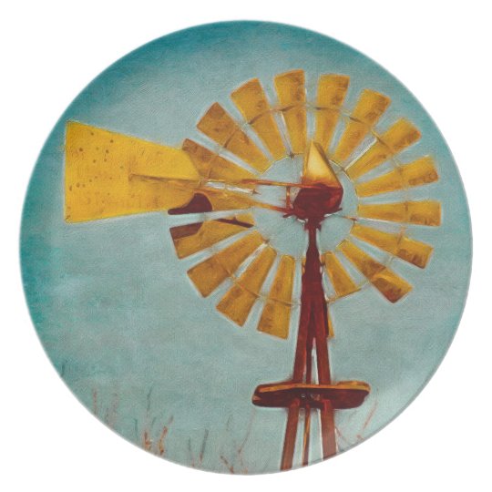 West Texas Windmill - Plate | Zazzle.com