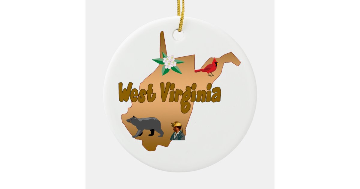 West Virginia Christmas Tree Ornament | Zazzle