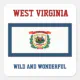 WEST VIRGINIA FLAG AND SLOGAN SQUARE STICKER | Zazzle