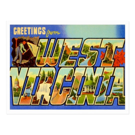 West Virginia Greetings From US States Postcard | Zazzle.com