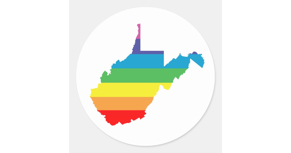 west virginia rainbow classic round sticker | Zazzle