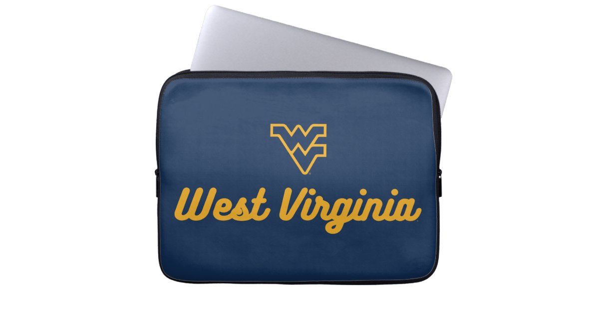 West Virginia | Script Logo Laptop Sleeve | Zazzle