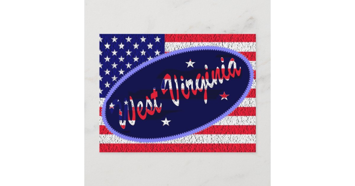 West Virginia US flag postcard | Zazzle