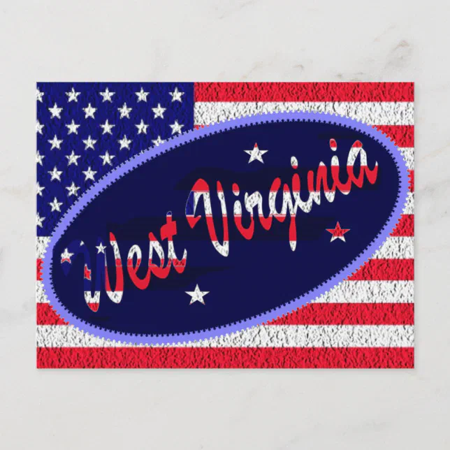West Virginia US flag postcard | Zazzle