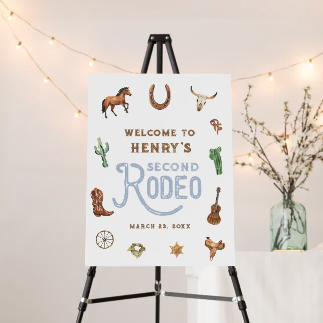 Western 2nd 3rd 4th Birthday Rodeo Welcome Sign | Zazzle