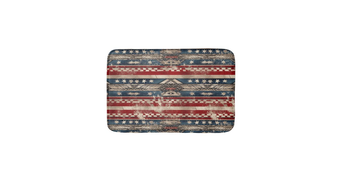 Western American Flag Bath Mat | Zazzle