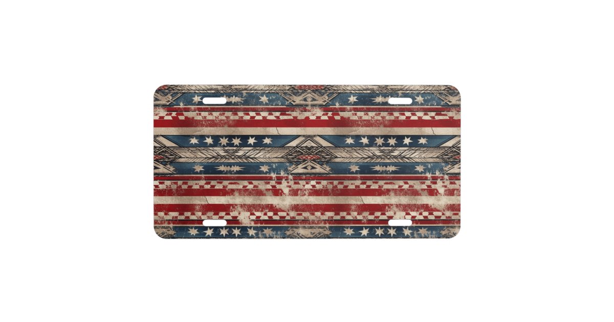 Western American Flag License Plate | Zazzle