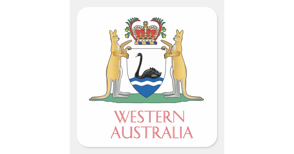Western Australia coat of arms Square Sticker | Zazzle
