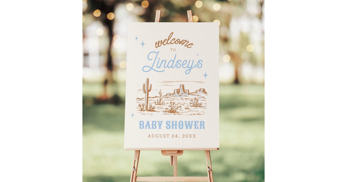 Western Baby Shower Welcome Sign | Zazzle