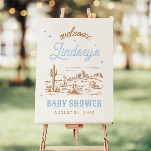 Western Baby Shower Welcome Sign | Zazzle