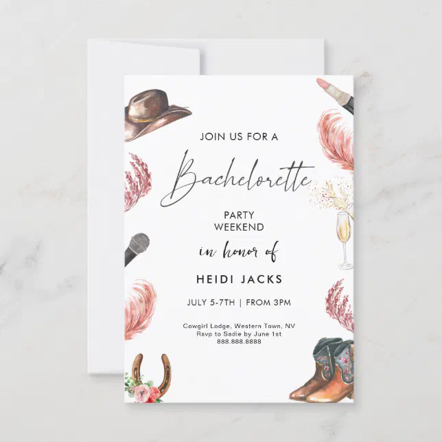 Western Bachelorette Party Invitation Rodeo Theme | Zazzle