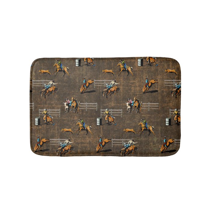 Western Bath Mat With Rodeo Events | Zazzle.com