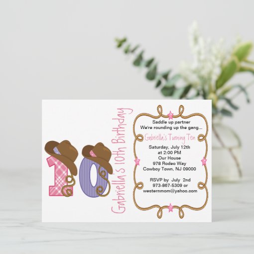 Western Big Ten Girl Birthday Invitation | Zazzle