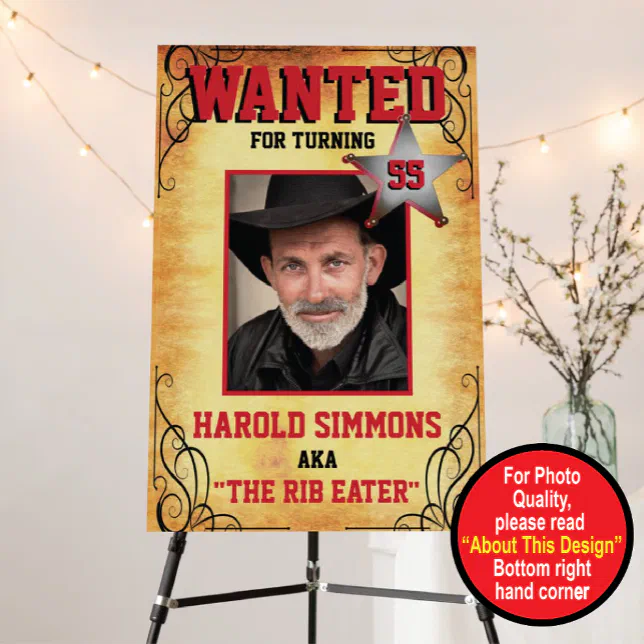 Western Birthday Wanted Poster Foam Board Sign | Zazzle