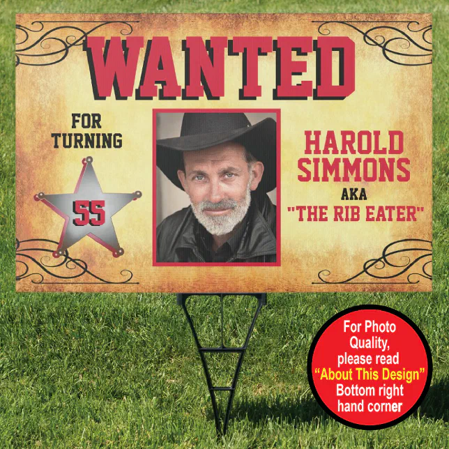 Western Birthday Wanted Sign | Zazzle