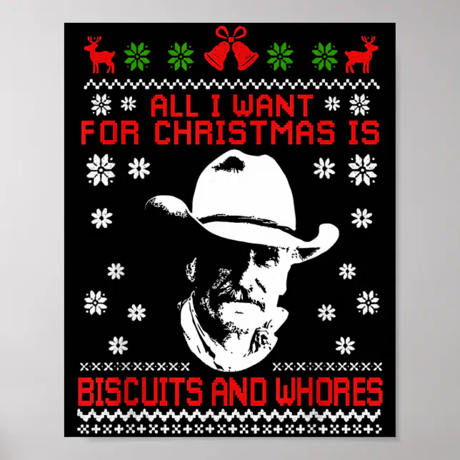 Western Biscuits And S Christmas Quote Poster | Zazzle