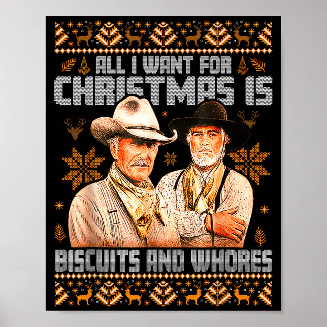 Western Biscuits And S Christmas Ugly Poster | Zazzle