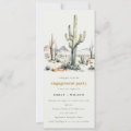 Western Boho Cactus Desert Landscape Engagement Invitation | Zazzle