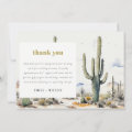 Western Boho Cactus Desert Landscape Wedding Thank You Card | Zazzle