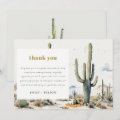 Western Boho Cactus Desert Landscape Wedding Thank You Card | Zazzle