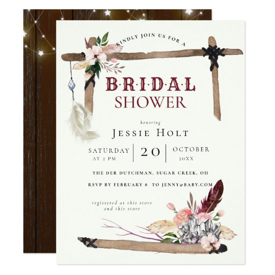 Western Boho Style2 Bridal Shower Invitation | Zazzle.com