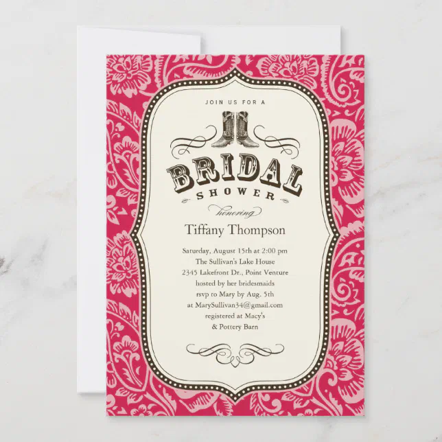 Western Bridal Shower Invitations | Zazzle