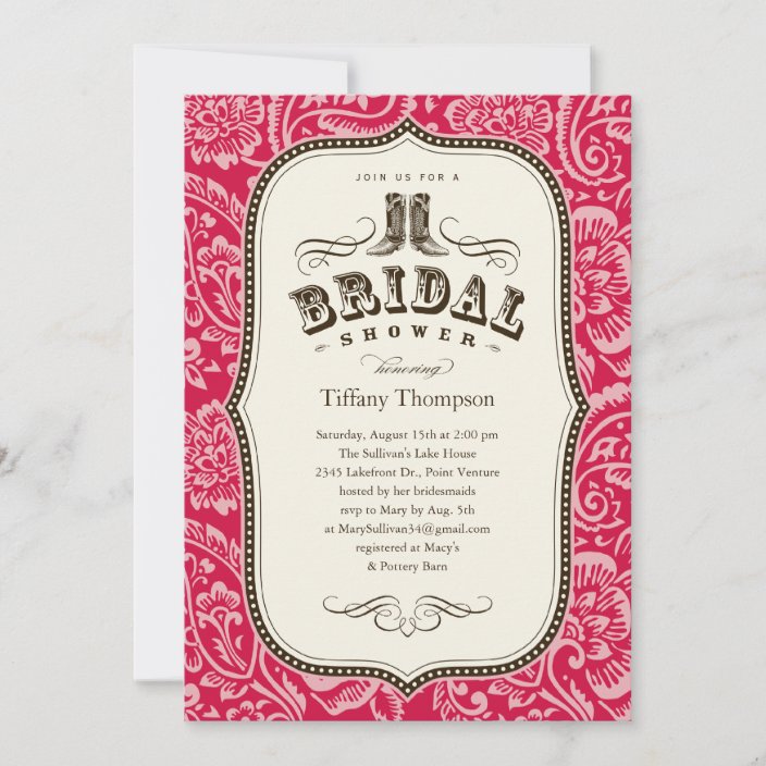 Western Bridal Shower Invitations | Zazzle.com