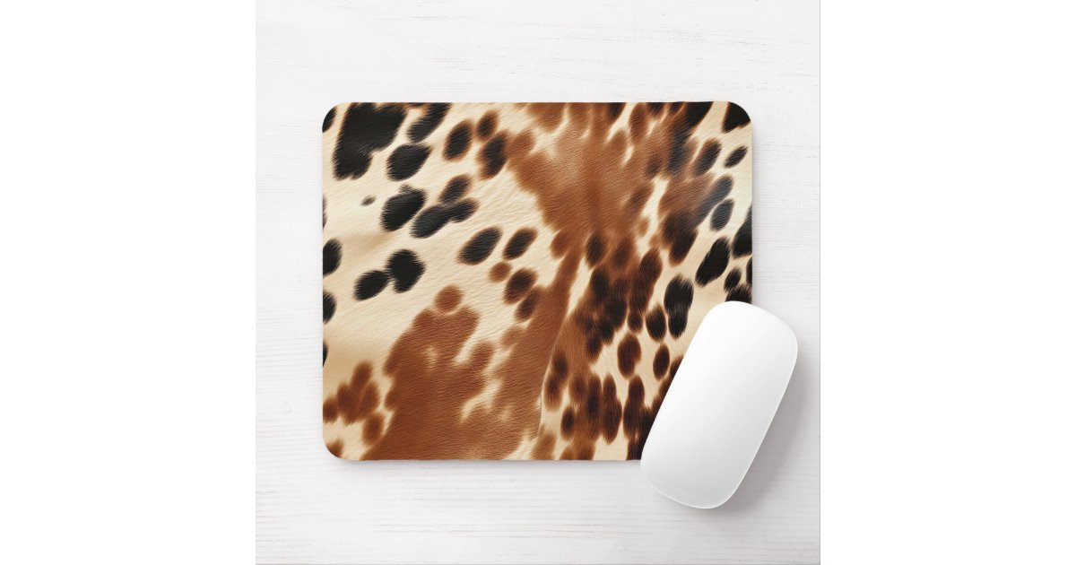 Western Brown Cowgirl Cowhide Mouse Pad | Zazzle