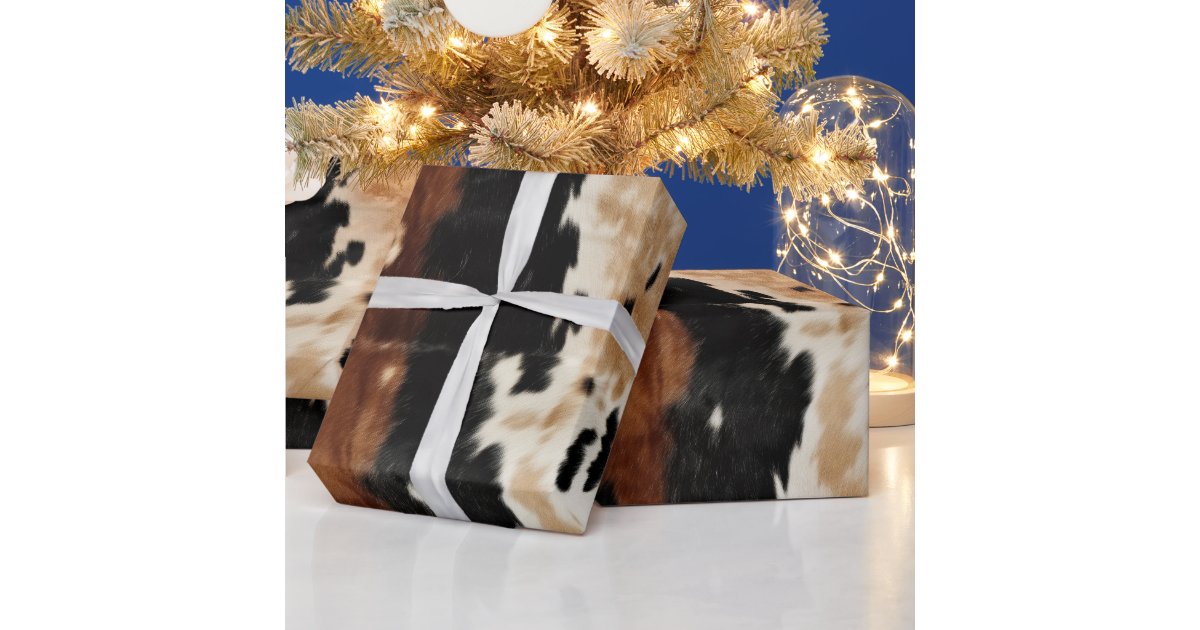Western Brown Cream Cowhide Animal Wrapping Paper | Zazzle